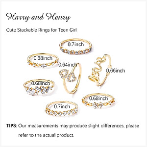Gold Stackable Rings for Women Gifts Trendy Stuff Simple Star Moon Heart Knuckle Rings Set Boho Rings Cute Stuff Birthday Gifts Gold Rings Pack Jewelry