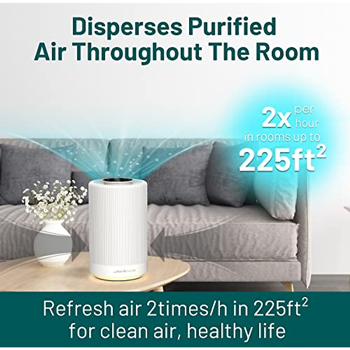 2 Pack Air Purifiers for Small Room-Jafanda H13 True HEPA Filter Air Filters for Home Remove 99.97% Allergies Dander Dust Smoke Pollen Pets Hair, Black and White