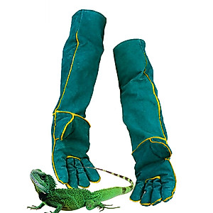 Hamiledyi Animal Handling Gloves,23.6in Bite Proof Anti-Scratch Protection Gloves,Pet Grooming/Nursing/Wildlife Rescue Safety Work Gloves for Reptiles Snakes Iguanas Cats Dogs Falcons.