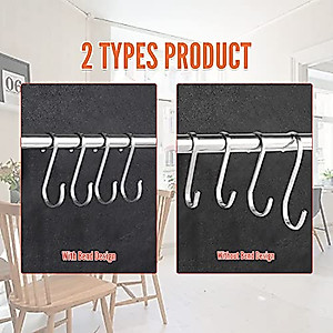 MroMax 304 Stainless Steel S Hooks,80mm/3.15" Silver S Shaped Hook Hangers for Kitchen Bathroom Bedroom Storage Room Office Outdoor Multiple Uses, 10Pcs