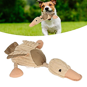 Cyrank Plush Dog Toy, Squeaky Dog Toys Cute Duck Shape Dog Chew Tough Toy Tug of War Dog Toys Stuffed Animal Dog Toys Puppy Teething Toys Durable Interactive Dog Toys for Small Medium Large Dogs