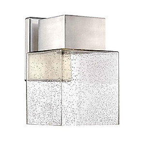 Home Decorators Collection Essex Brushed Nickel Outdoor LED Powered Wall Lantern