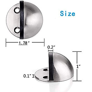 SMOOTHCLUE 2 Pack Door Stoppers, 3M Adhesive Door Holder Door Stop, Stainless Steel Door Stop for Home Hotel, Snowboard Hanger, No Need to Drill Floor Door Stop, Door Stopper Set with Rubber Bumper