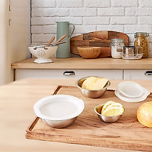 Oggi Set of 3 Stainless Steel Pinch Bowls - Mini 2oz/4oz/8oz Sizes, With Lids - Ideal for Food Prep, Salt and Pepper Bowls, Dip Bowls, Condiment Bowls, Assorted Colors