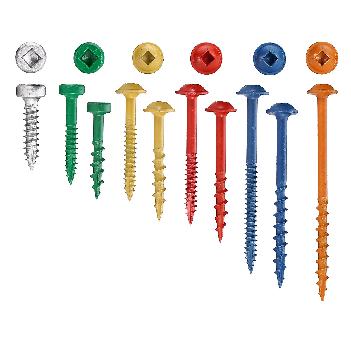 ARMOR TOOL Pocket Hole Screw Set - Fine Thread Screws 800 Piece with Color Coat & Square Drive - AP-F-800