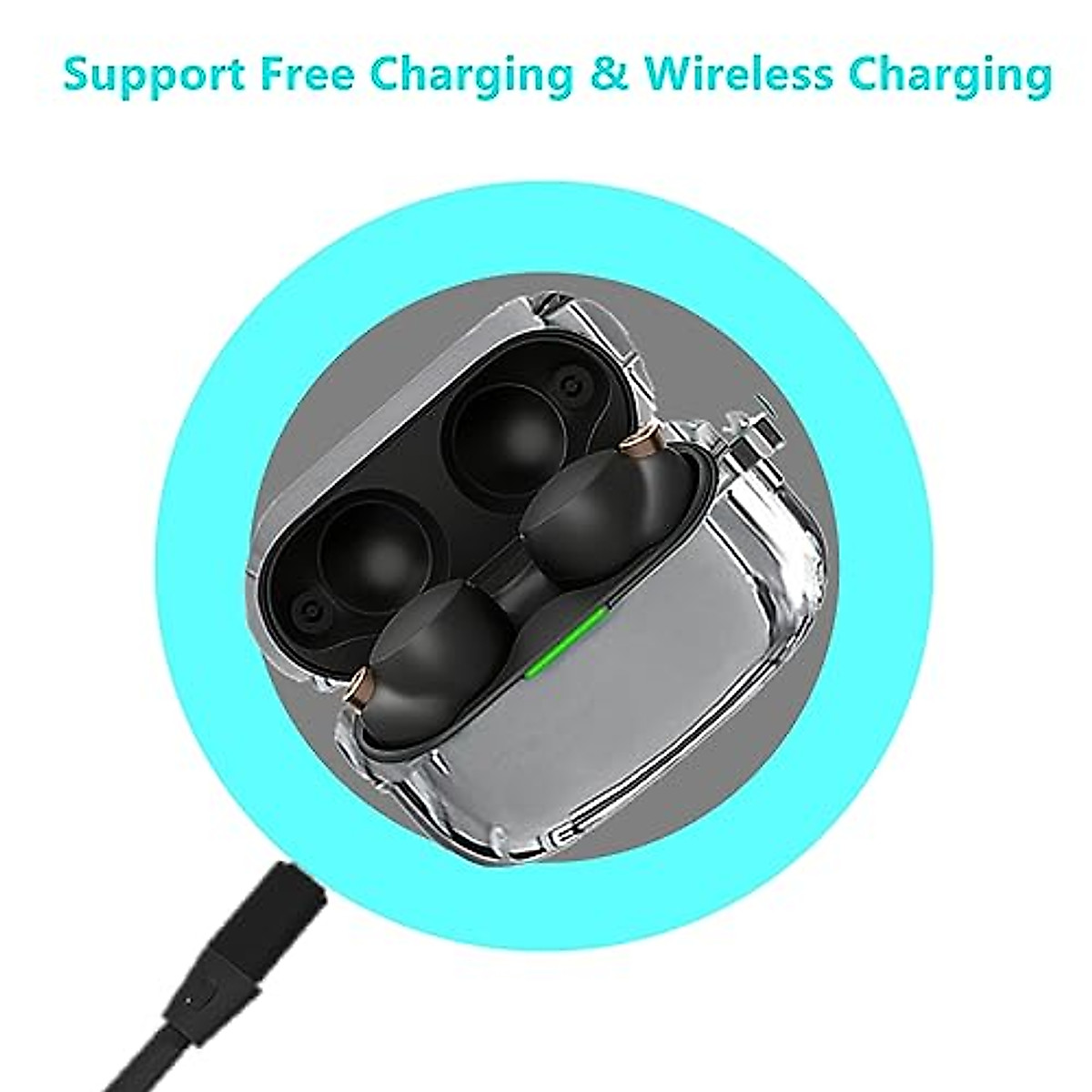 Sony WF-1000XM4 Case Cover, Soft Silicone Protective Case Lmitation Stainless Steel Color Skin for Sony WF-1000XM4, Shockproof, Sony WF-1000XM4Earbuds Case, Wireless Charging