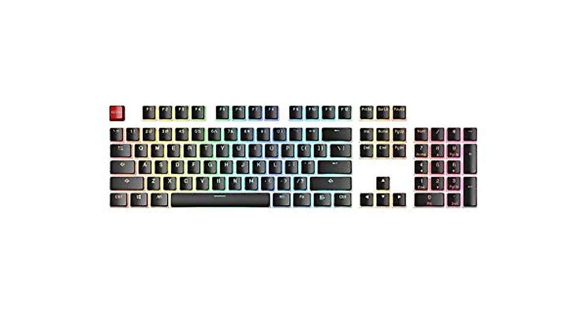 Glorious Aura V1 Black Keycaps | Double Shot PBT