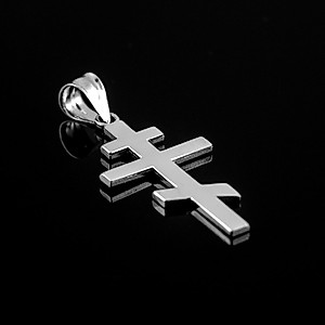 Religious Jewelry 925 Sterling Silver Plain Russian Orthodox Cross Pendant