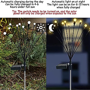 SUHERCBD Solar Garden Lights - New Upgraded Solar Swaying Light,2 Pack10 LED Solar Firefly Lights, Sway by Wind, Solar Outdoor Lights for Yard Patio Walkway Decoration, Warm White