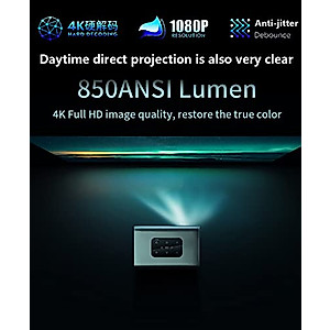 X5 Projector 4K, 15000 Lumens, ACE Picture Quality Enhancement Engine, MEMC Motion Compensation, HDR 10, Supports 3D/4K Input for Movies and Games, Built-in Speaker/Battery Portable Projector