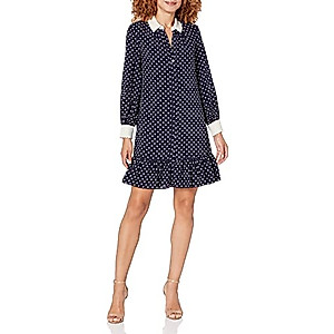 Tory Burch Rent the Runway Pre-Loved Cora Polka Dot Shirt Dress, Multicolored, 00