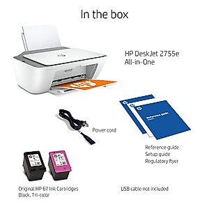 HP DeskJet 2755e All-in-One Wireless Color Printer, (26K67A) (Renewed)