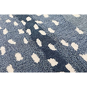 Wallard Antelope Cheetah Blue,Neutral,Grey,Mink Animal Contemporary Handmade 100% Woolen Area Rugs & Carpets (Blue, 2.6x8)