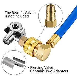 3 Pieces BPV31 Bullet Piercing Tap Valve Kits U-Charging Hose Refrigerant Can Tap with Gauge R134a Can to R12/R22 Port 1/2 Replace for AP4502525 BPV31D GPV14 GPV31 GPV38 GPV56 MPV31