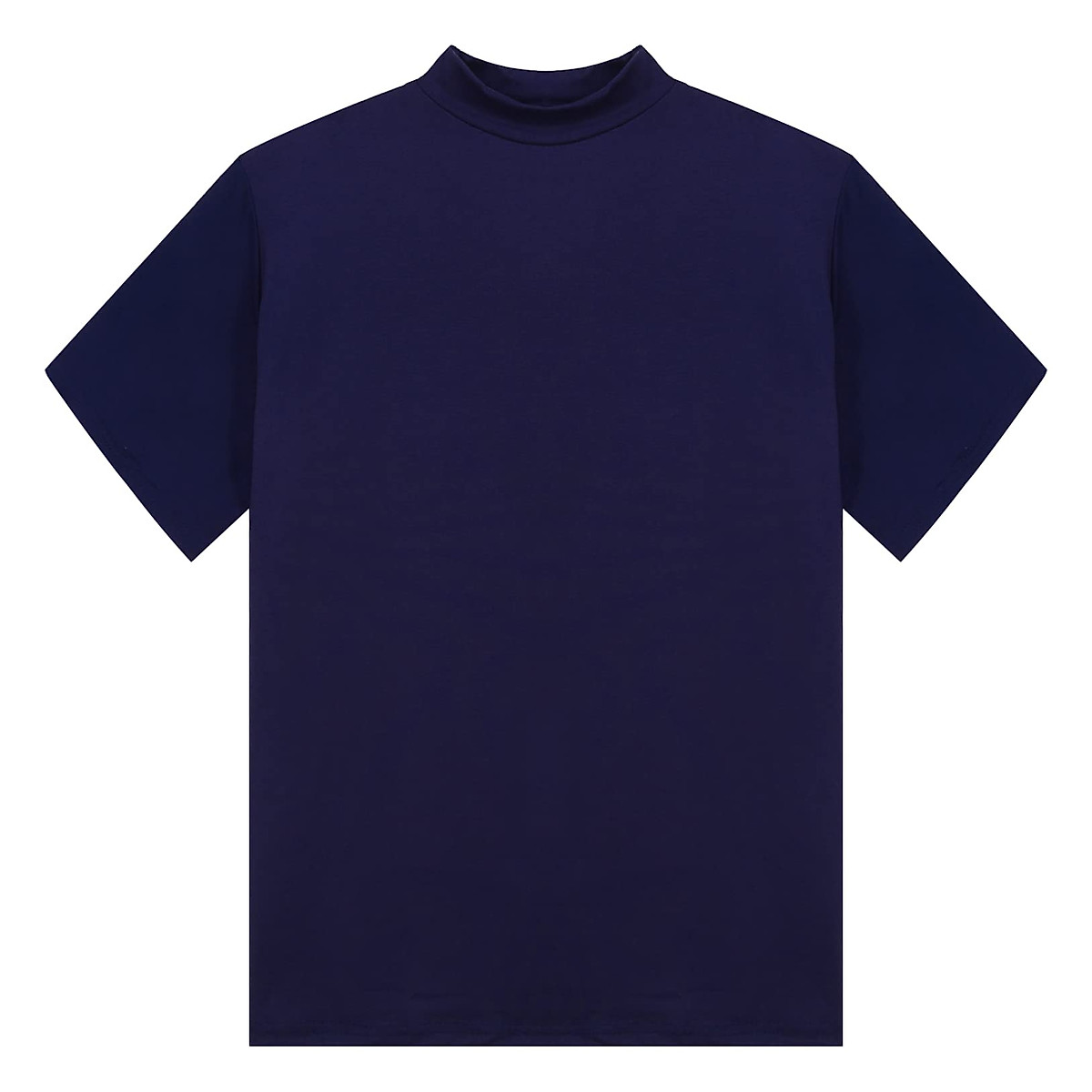 Hularka Men's Short Sleeve Thermal Turtleneck T-Shirt Undershirt Casual Slim Fit Basic Tops Blue X-Large