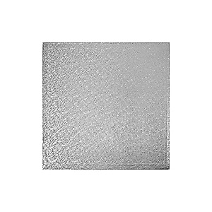 DecoPac Square Cake Drum, Foil Covered Cake Drum, Sturdy Half Inch Thick, Pack of 5, Silver - 14 Inch