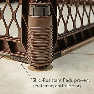 North States MyPet Petyard Passage: Made in USA, 4-panel pet enclosure with lockable pet door. Freestanding. 7 sq. ft of play area (26" Tall, Brown)