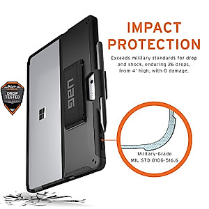 URBAN ARMOR GEAR UAG Designed for Microsoft Surface Go 4 / Surface Go 3 / Surface Go 2 / Surface Go Case 10.5" Scout w/Handstrap Rugged Military Drop Tested Protective Cover Black