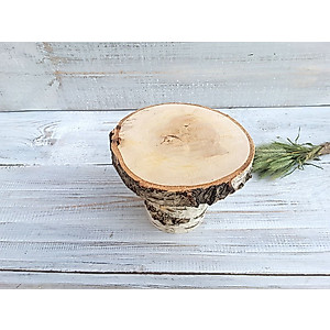 6.5'' Birch wood cake stand Wooden cupcake stand Rustic wedding decorations Wood centerpieces Rustic baby shower decoration cupcake holder