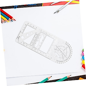 Ciieeo Multi-Functional Ruler Set for Boys and Girls Scale Ruler Geometric Drawing Template for School Education