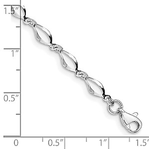 IceCarats 14K White Gold Link Chain Bracelet 7.25 inch