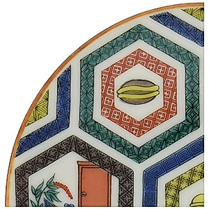 Doraemon 008145 Kutani Ware Small Plate, Kokutani Style, Turtle Shell, Made in Japan