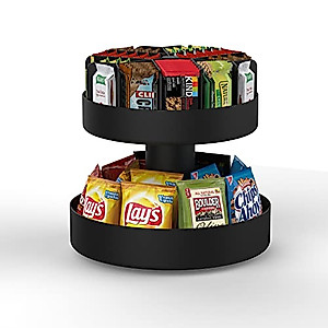 Mind Reader SNACKCAR Supreme Snack organizer, 14 x 14.5 Round, Black