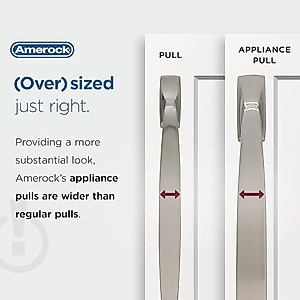 Amerock BP54046FB | Matte Black Appliance Pull | 18 inch (457mm) Center-to-Center Cabinet Handle | Monument | Furniture Hardware