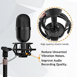 Seiren Mini Desktop Microphone Stand with Shock Mount, Foam Windscreen, Adjustable Mic Stand with Pop Filter Shockmount Reduces Vibration Noise for Razer Seiren Mini USB Streaming Microphone Frgyee
