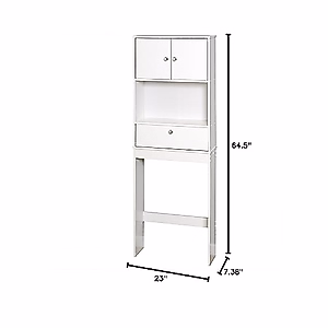 Zenna Home Drop Door Over the Toilet Bathroom Spacesaver, Bath-Storage Shelves, White