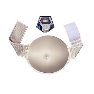 BIMEI Fake Pregnancy Belly Sponge Belly Film Props Tv Series Props Spoof Costume Cosplay Lightweight (Beige, Twins 5‑8 Months)