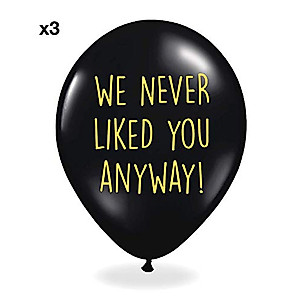 Office Leaver Going Away Funny Balloons - Pack of 12 Premium White And Black Balloons - Perfect For A Colleague Or Co-Worker