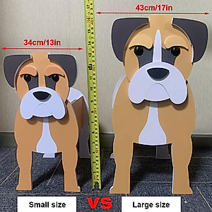 VanFty Dog Planter Boxer Shape Animal Flower Pot Large Dog planters Outdoor Decorations Lovely Gift Desk Storage Box Flowerpot Plant Container Frame for Indoor and Outdoor use