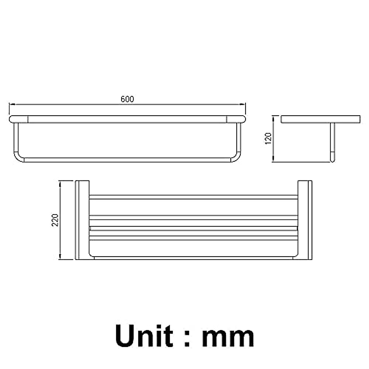 Towel Rack 304 Stainless Steel Towel Bar Brushed Gold Towel Rails Heavy Duty Towel Holder Wall Mounted Towel Storage Rack for Bathroom, Kitchen, Hotel, Screw Installation