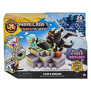 Treasure X Minecraft Caves & Cliffs Ender Dragon. Mine & Craft Character . Mine, Discover & Craft with 20 Levels of Adventure, Will You find The Real Gold Dipped Treasure?