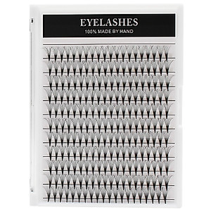 Dedila 220Pcs -Long Stem 14D Wide Fans Premade Volume Eye Lashes Extensions Thin Base Natural Long Individual False Eyelashes Soft and Lightweight Cluster Lashes 10-18mm to Choose (15mm)