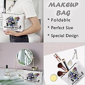Hymik 2 Pcs Addams Movie Tote Bag and Makeup Bag, Wednesday Fans Gift Wednesday AD Is My Spirit Animal Makeup Accessories Zipper Pouch Girls Pencil Case Women Handbags Purses