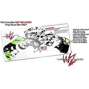 WraptorSkinz Vinyl Decal Skin Compatible with Sony PS4 Controller PlayStation 4 Original Slim and Pro Baja 0018 Lime Green (Controller NOT Included)