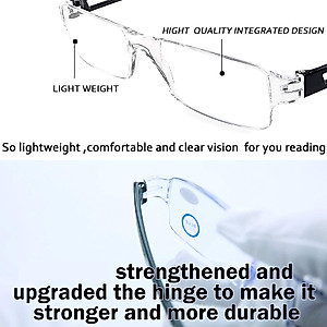 AQWANO Rimless Reading Glasses for Women Men, Clear Frame Readers Computer Blue Light Blocking Anti Glare Filter Lightweight,2.0