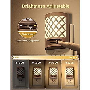 DORESshop Night Light, Night Lights Plug Into Wall [2 Pack], Plug in Night Light, Nightlight, Dusk to Dawn Sensor, Adjustable Brightness Night Lights for Bathroom, Hallway, Stairway, Soft White 3000K