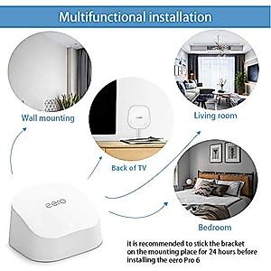 Huafly Screwless Wall Mount Bracket for Eero 6 Wifi, VHB Stick On Holder, Strong Adhesive Holder, No Tools No Drilling No Hole (2Pcs)