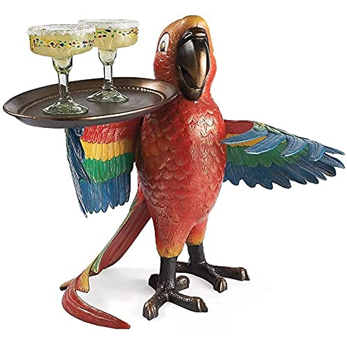 Serving Tray for Beer Vacation Party Drink Serving Parrot Butler, Parrot Butler Statue Bird Drink Serving , Retro Indoor Living Room Pool Kitchen Handicraft Decoration (22X12x20cm)