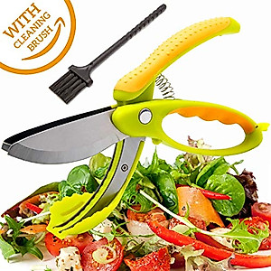 Toss and Chop Salad Tongs, Salad Chopper, Heavy Duty Kitchen Salad Scissors, Multifunction Double Blade Salad Cutting Tool