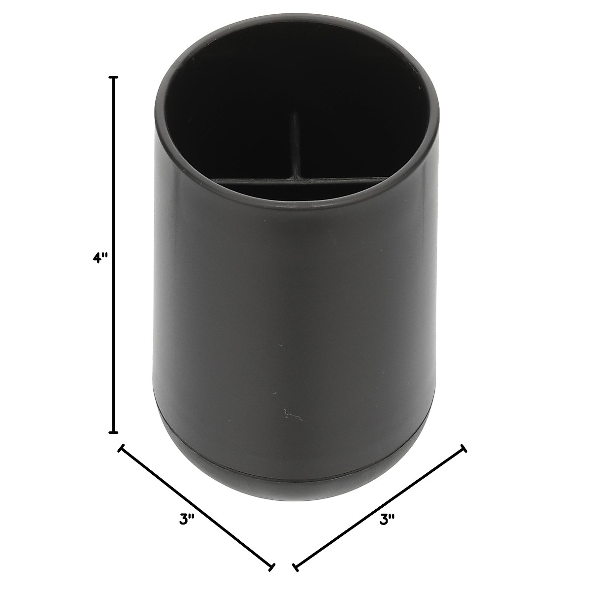 iDesign Toothbrush Holder for Normal Toothbrushes, Spin Brushes, and Toothpaste, The Cade Collection - 3" x 3" x 4. 5", Matte Black