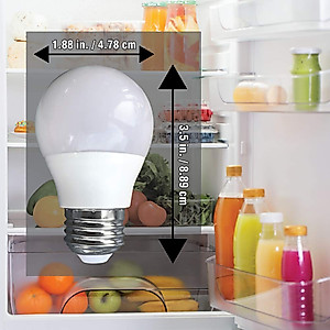 Un-Edison 3-Watt Cool Light for KitchenAid Refrigerators, 40W Equivalent, 120V E26 Cool White 6000K, A15 Energy Saving Appliance Bulbs, 2-Pack