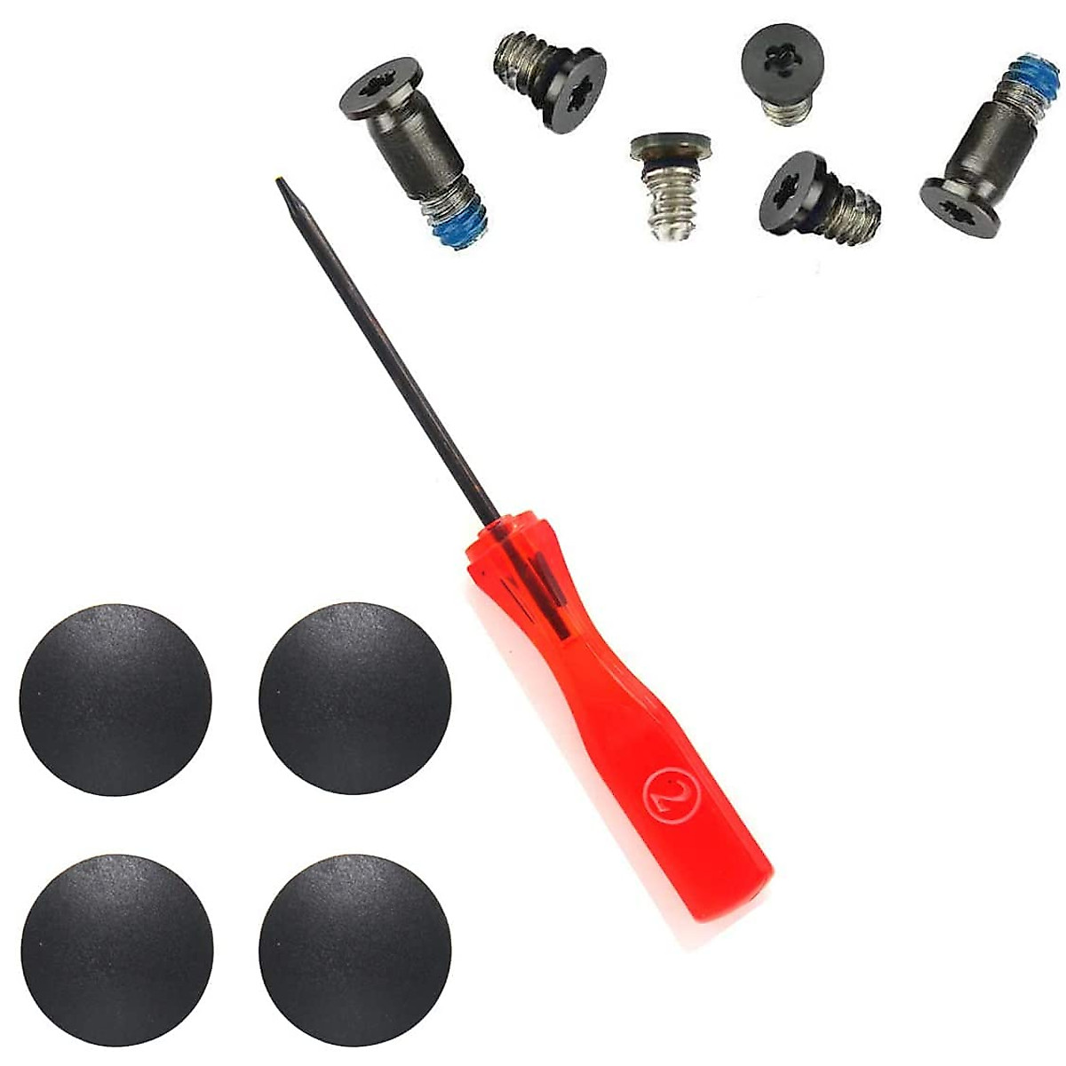 Padarsey Pentalobe Bottom Case Screws +4 Pack Rubber Case Feet+ Pentalobe Screwdriver Compatible for MacBook Retina 13” with Touch Bar A1706, A1989 and A2159 (Gray)