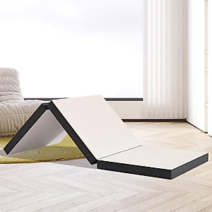 Narrow Twin Trifold Mattress, Foldable Mattress with CertiPUR-US Certified, 3 Inch Folding Mattress with Breathable & Washable Cover, Twin Floor Mattress for Camping, Guest, Floor RV, 75" x 31" x 3"