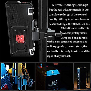 Aputure LS C300D Mark II COB Light Storm 350W 55000lux Daylight Balanced Led Video Light V-Mount CRI97+ TLCI97+ 8 Built-in Lighting Effects Sidus Link App Control 2.4G 100m Wireless Remote Control