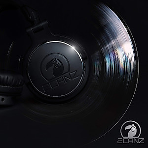 2CANZ Over-Ear Professional Wired DJ Headphones - 50mm Neodymium Drivers, Closed Back, Plush Comfrasoft Ear Cushions, 8-Way Adjustable Earpads, Foldable, and Joint Listening