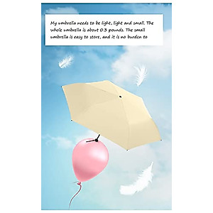 Ultra-light travel umbrella, foldable, ultra-compact and portable, carbon fiber shaft, anti-ultraviolet and windproof umbrella (Pea green)